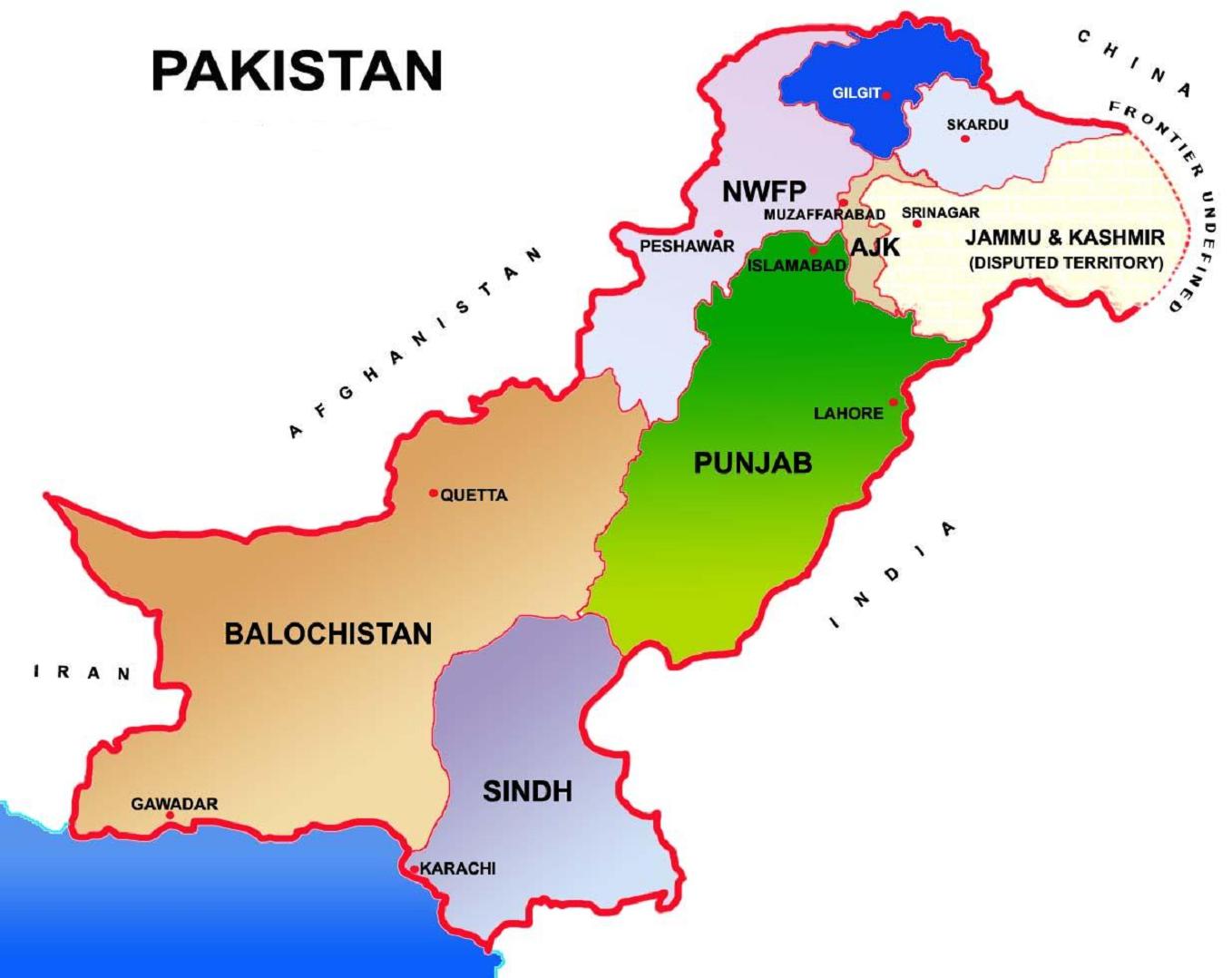 Pakistan Map Showing Provinces and Capital Cities – Travel Around The ... Pakistan Map Showing Provinces and Capital Cities – Travel Around The ...