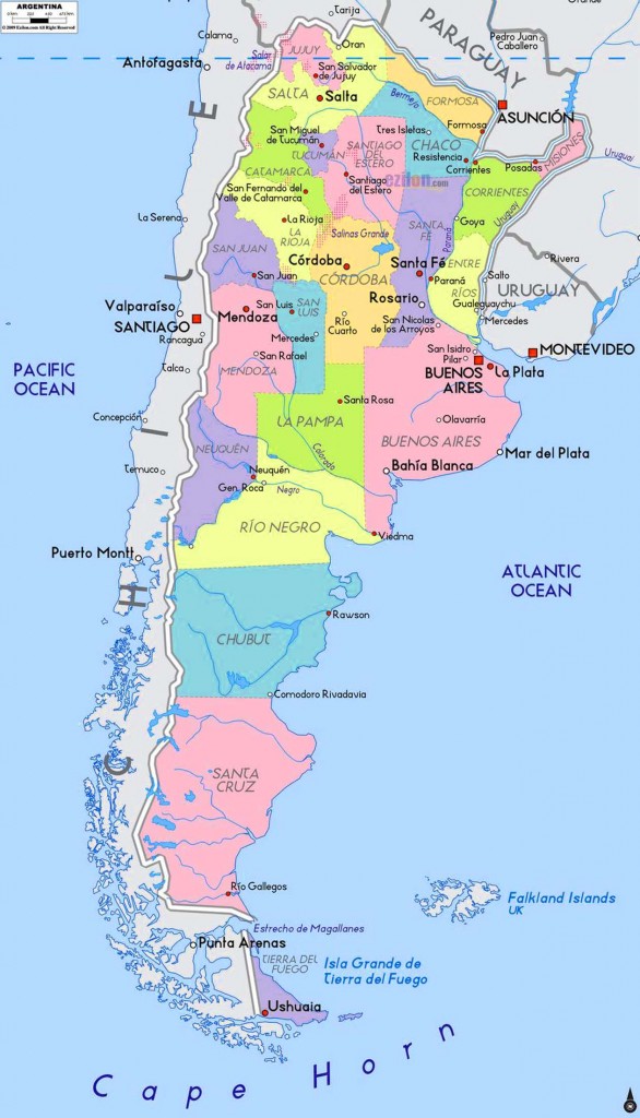 detailed argentina political map – Travel Around The World – Vacation ...