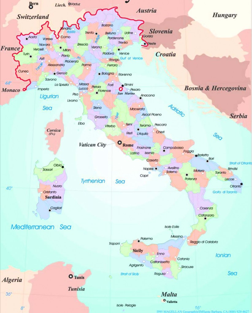 Big Size Detailed Italy Map and Flag – Travel Around The World ...