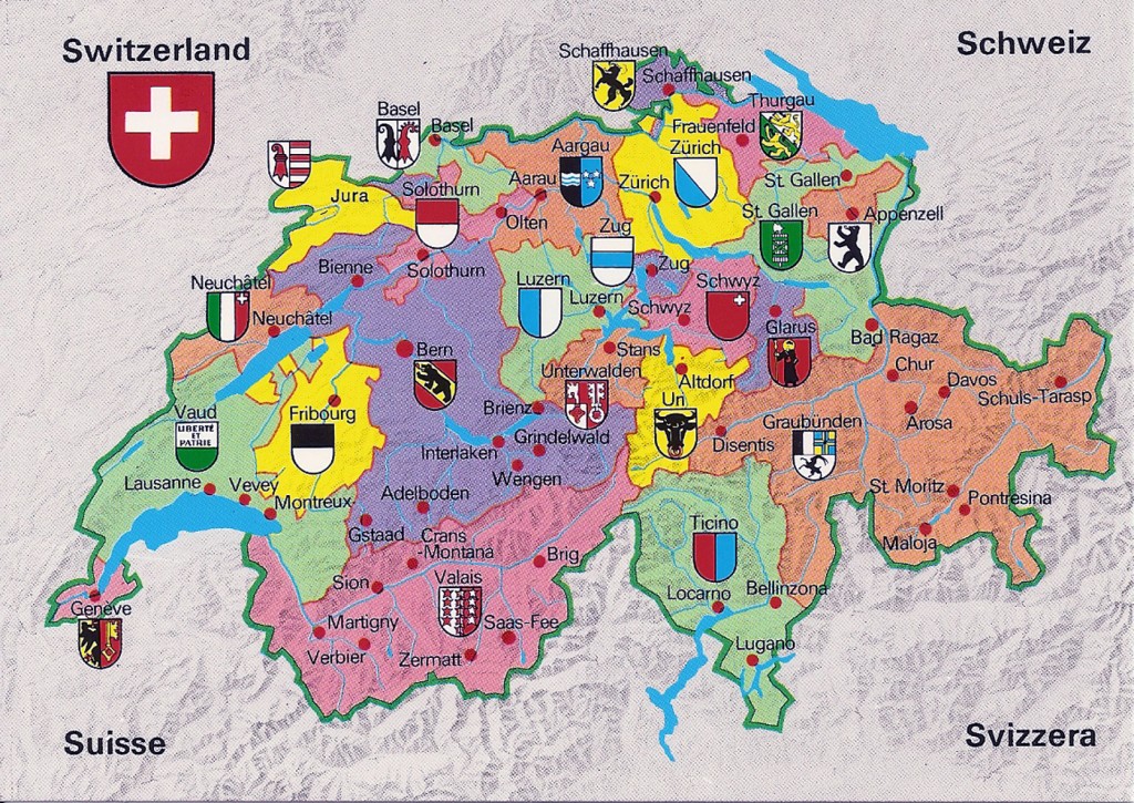 Big Large Size Switzerland Political, Road Map and Flag – Travel Around ...